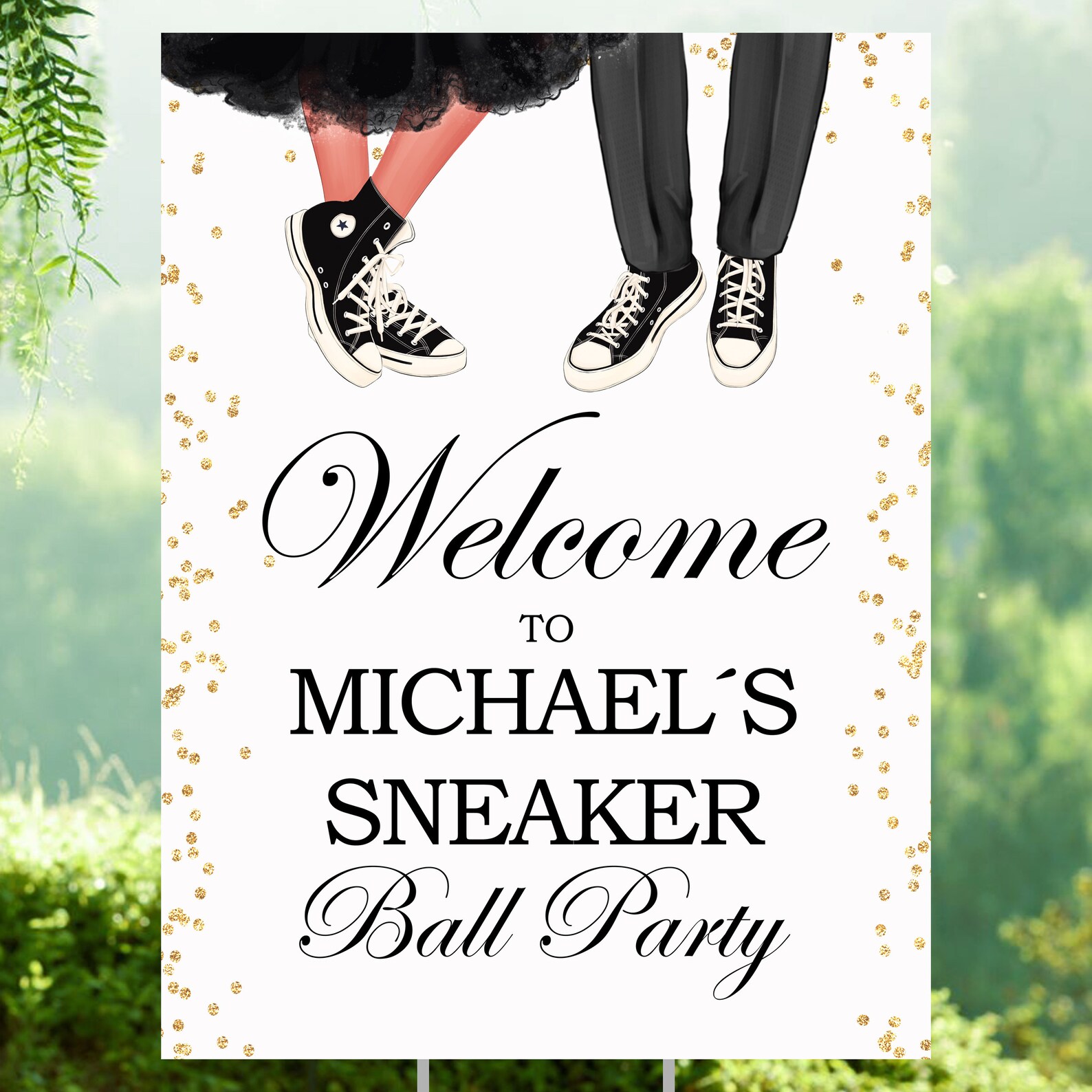 Sneaker Ball Welcome Sign, Printable Sneaker Birthday Party Poster ...