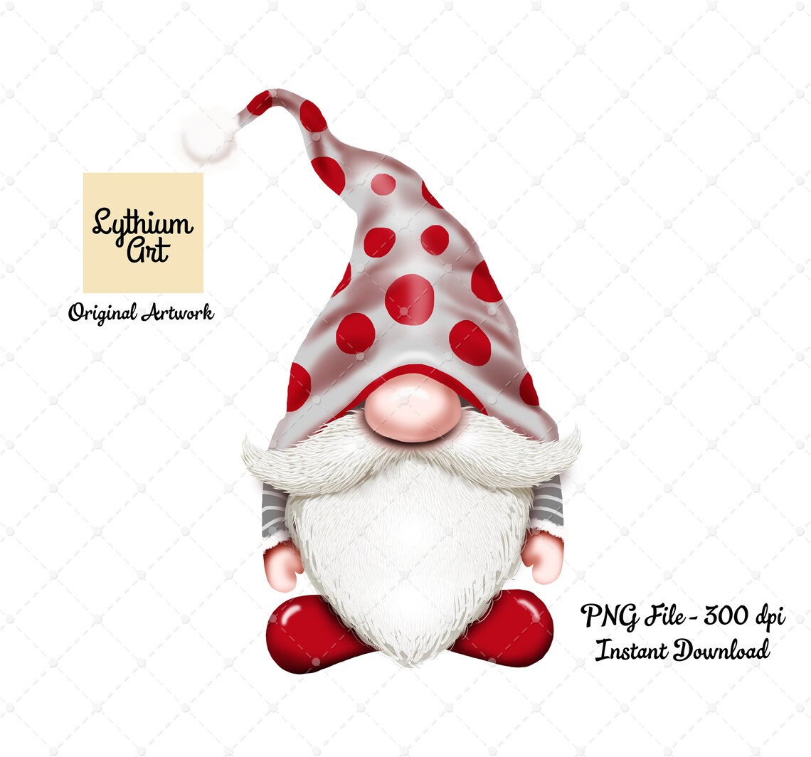 Christmas Gnome PNG Clipart Cute Christmas Digital | Etsy