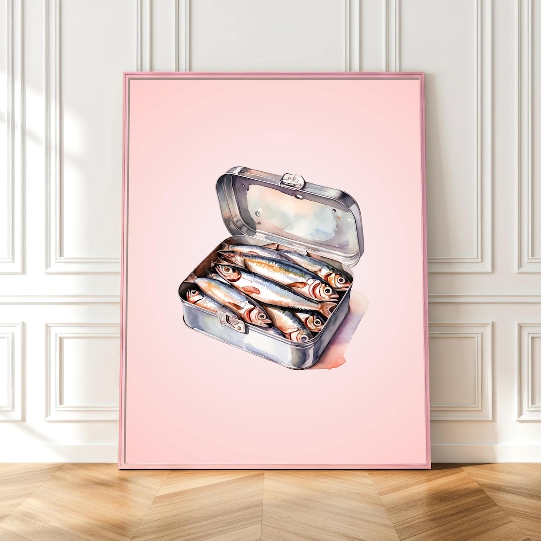 Tinned Sardines Watercolor Printable Wall Art, Gift Sardines, Kitchen ...