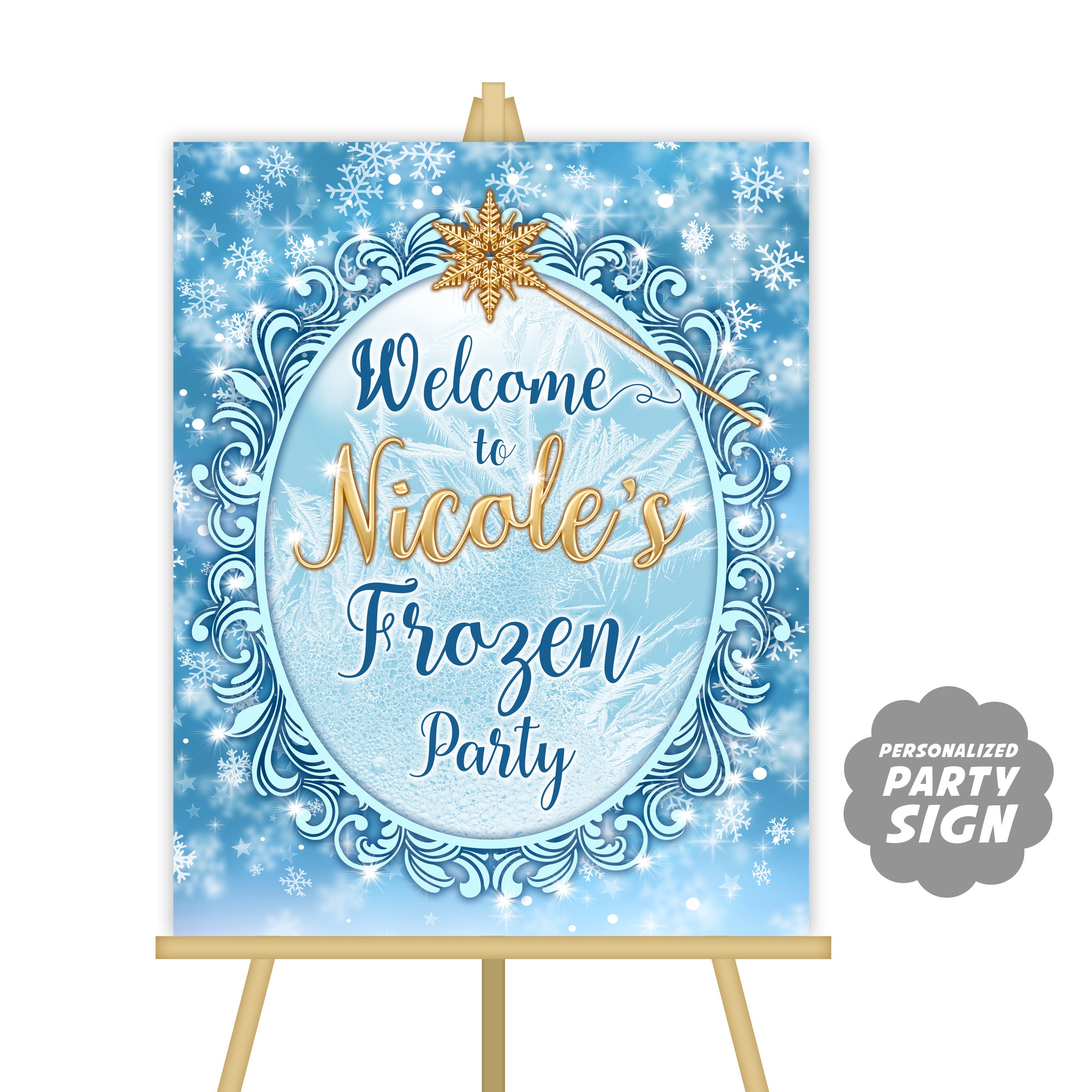 Frozen Welcome Sign Personalized Birthday Sign Any Text or | Etsy