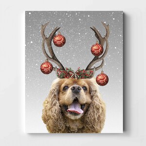 My Pet Reindeer, Pet Portrait From Photo, Digital Christmas Portrait ...