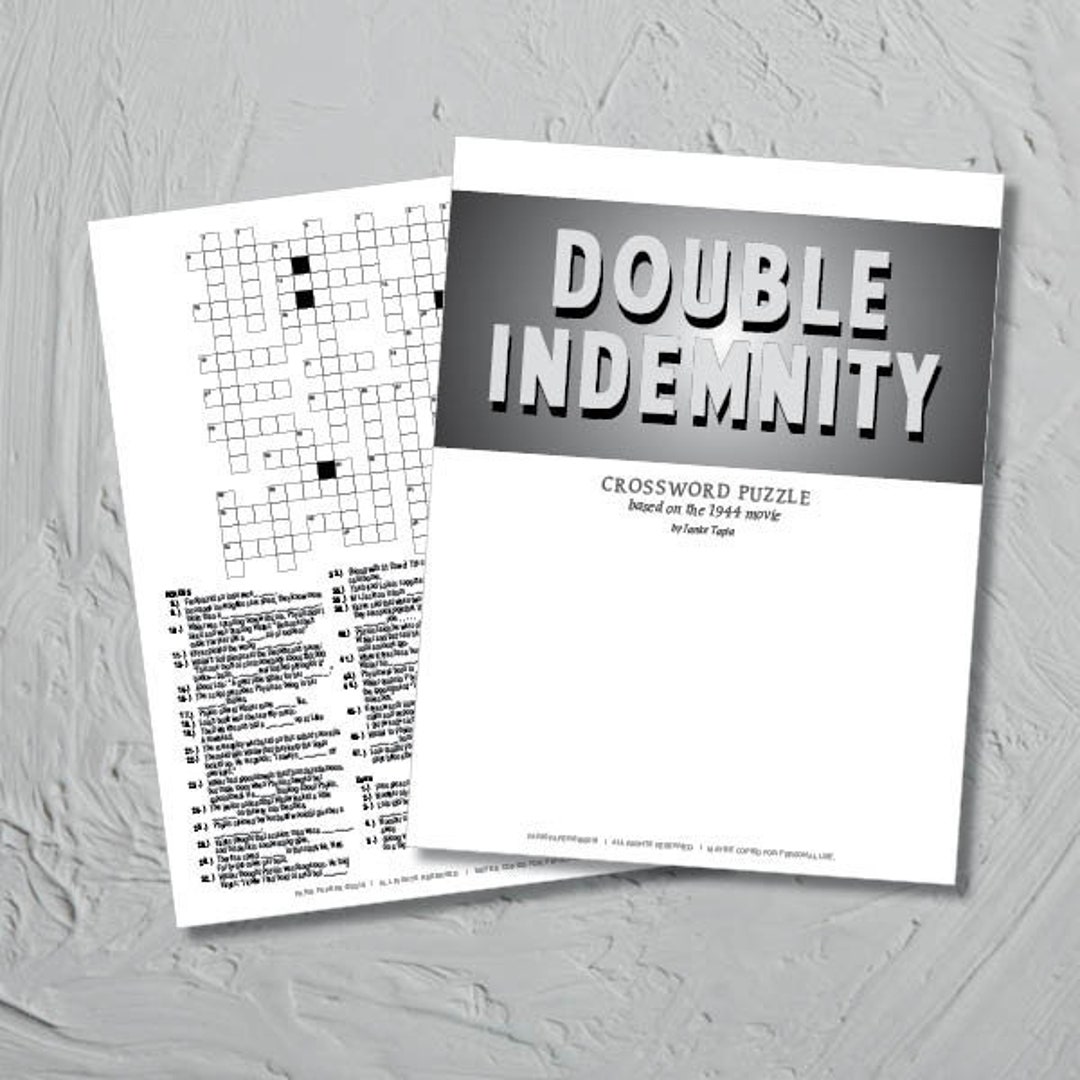 Double Indemnity Digital Download Film Noir Crossword Puzzle From the ...