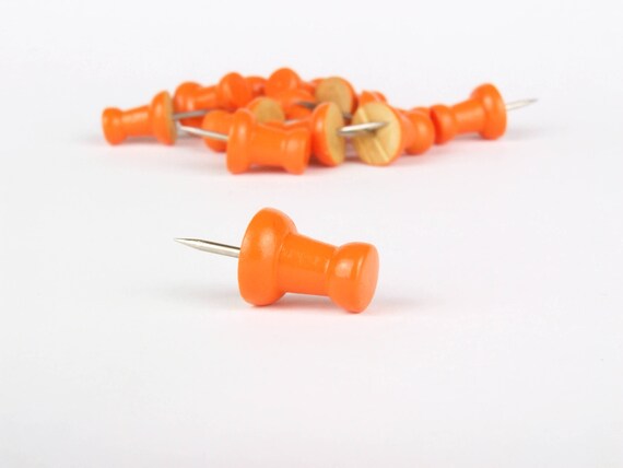 Push Pins Orange Push Pins Office Desk Accessories Cork | Etsy