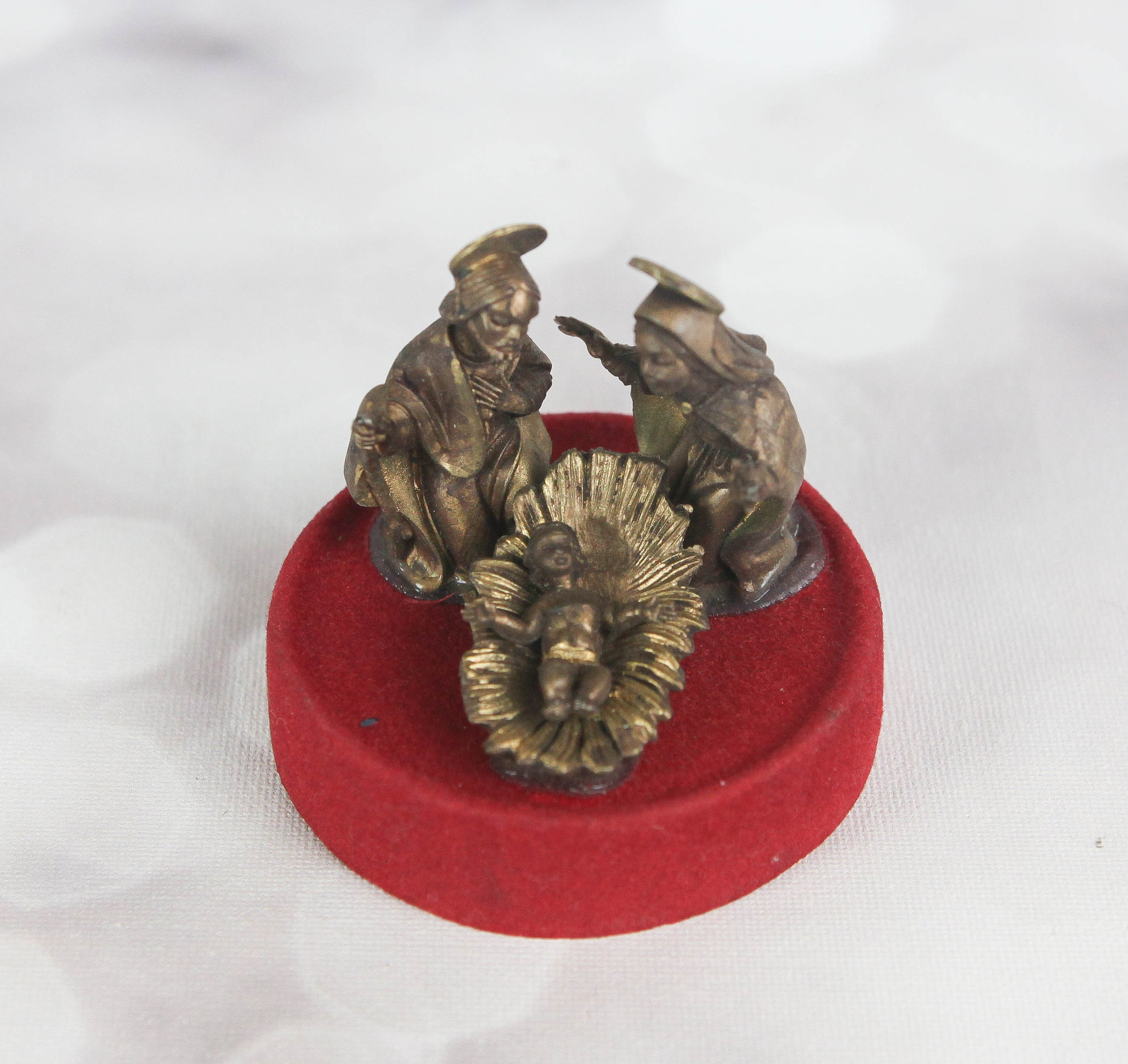 Vintage Nativity Scene | Gold Miniature Nativity | Gold Plastic ...