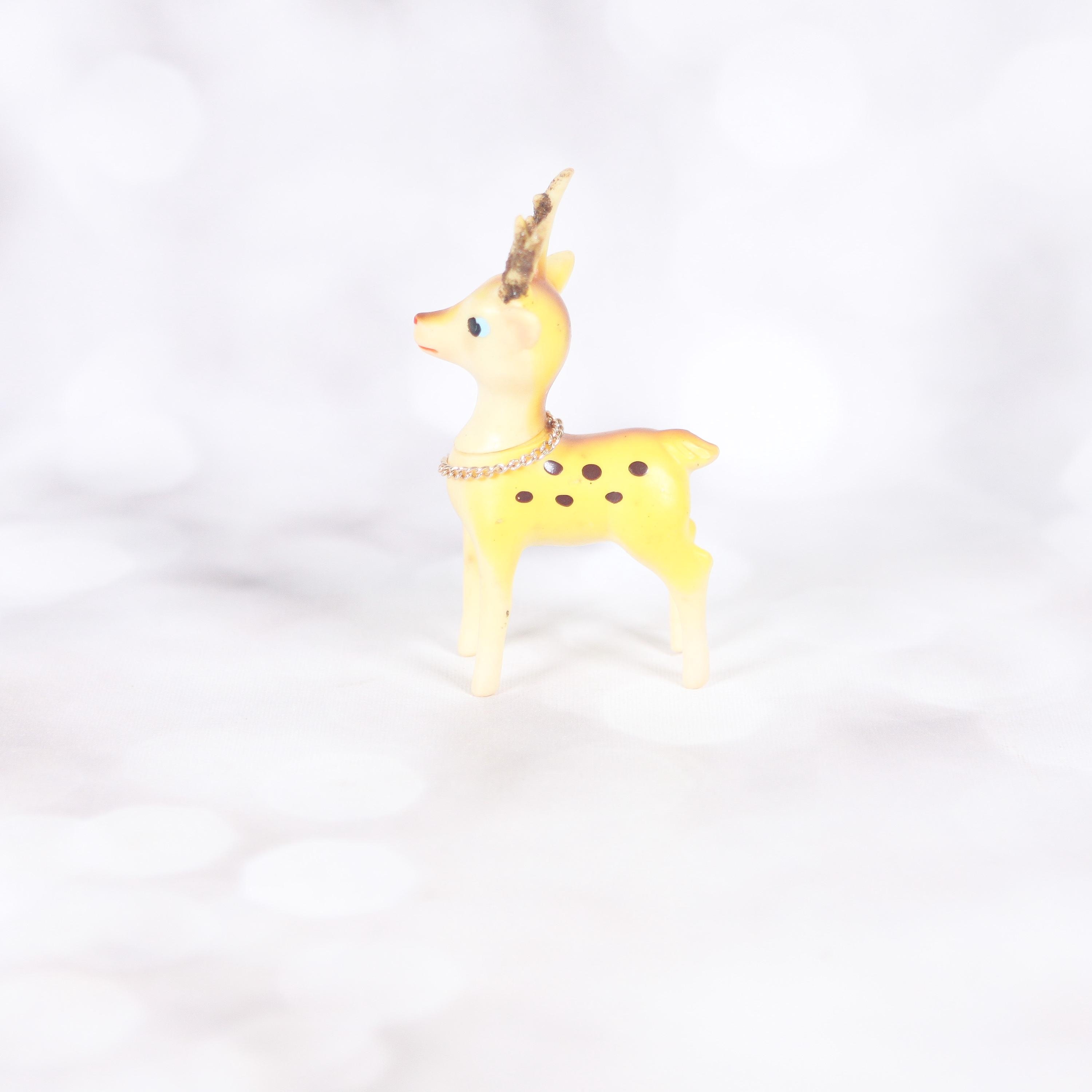 Vintage Rubber Deer With Movable Head | Plastic Fawn Deer Made in Japan ...