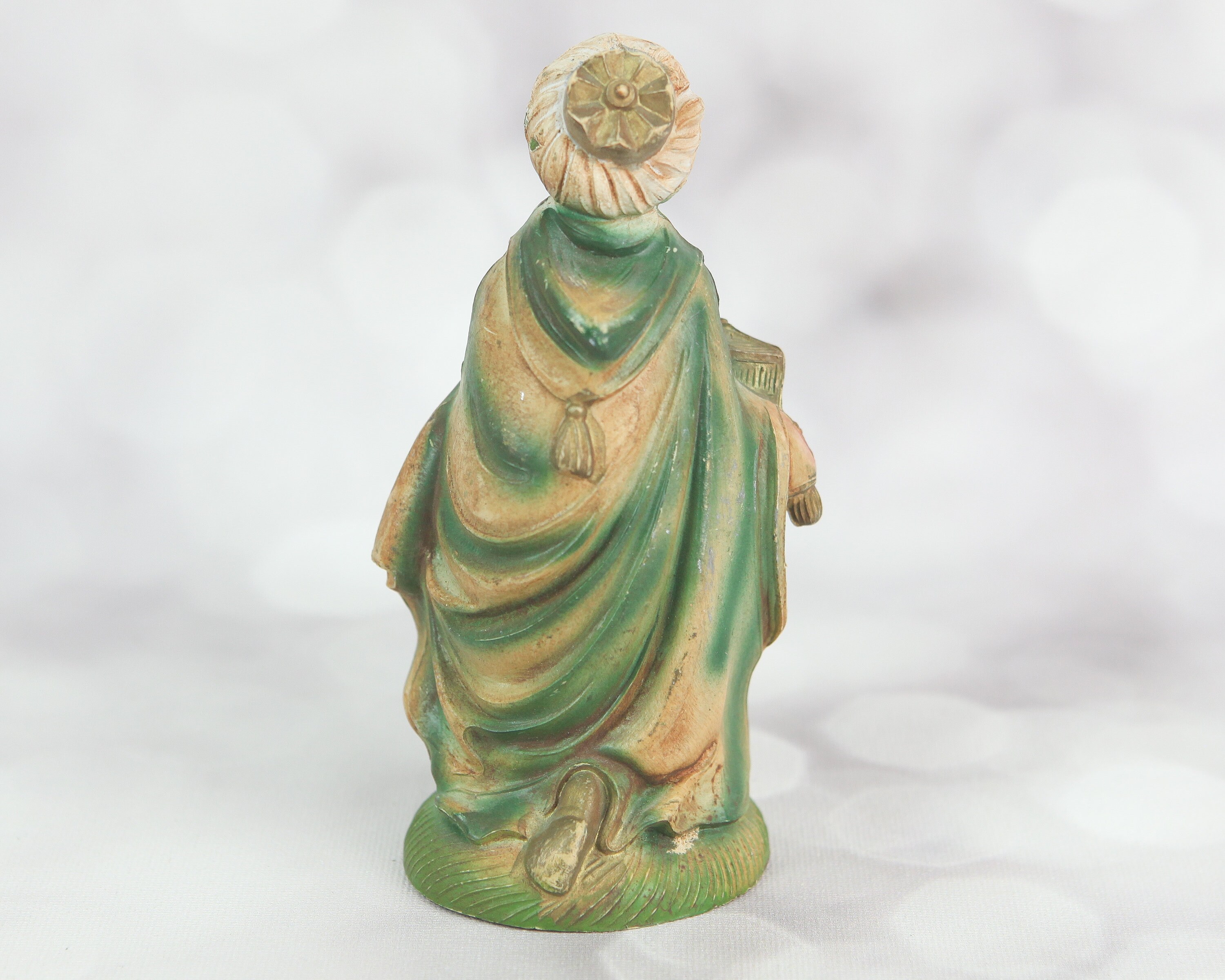 Vintage Nativity Wiseman Black Magi Balthazar Hand Painted Cast Resin ...