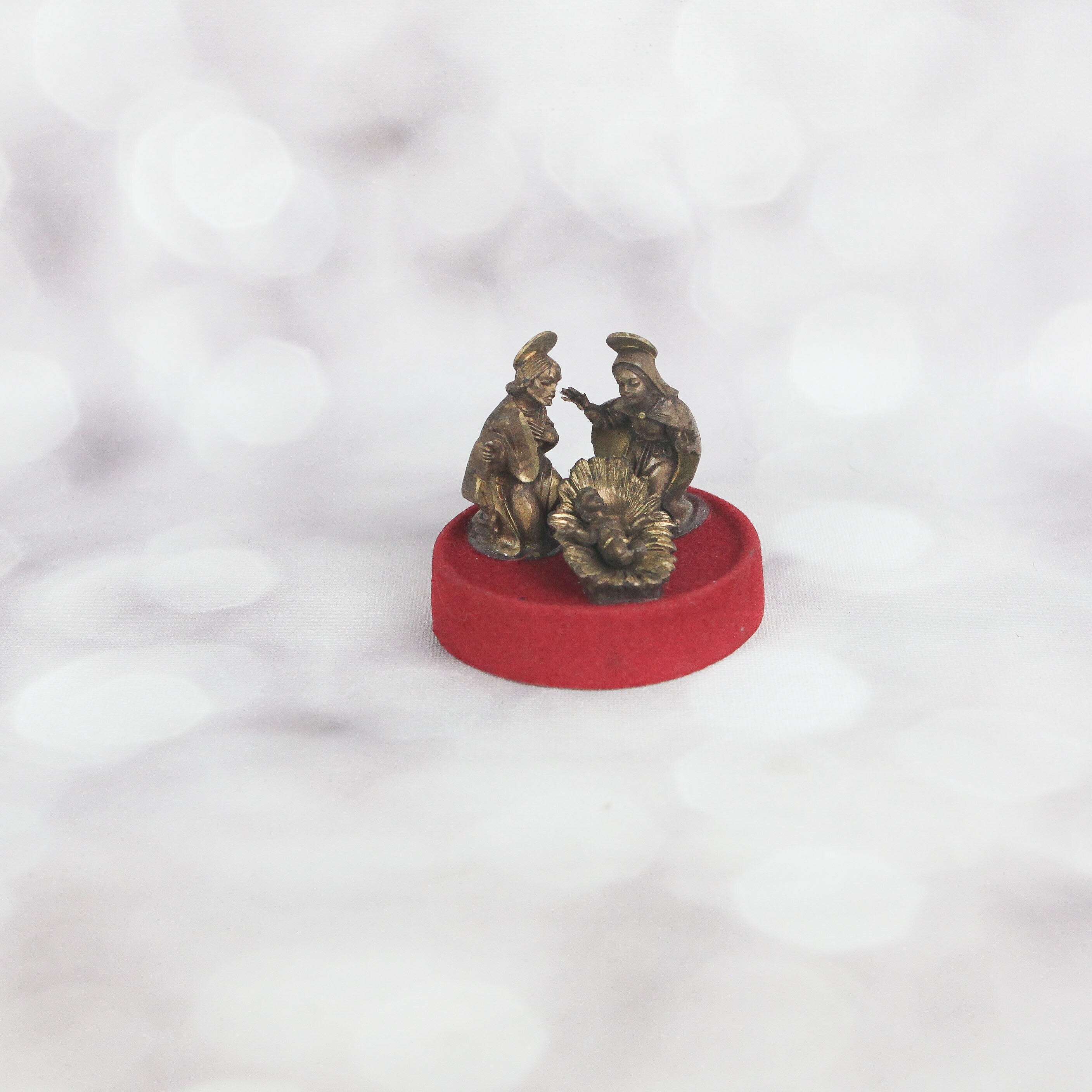 Vintage Nativity Scene | Gold Miniature Nativity | Gold Plastic ...