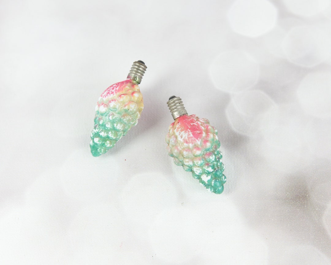 Vintage Grape Christmas Light Bulbs | Milk Glass Christmas Tree Light ...