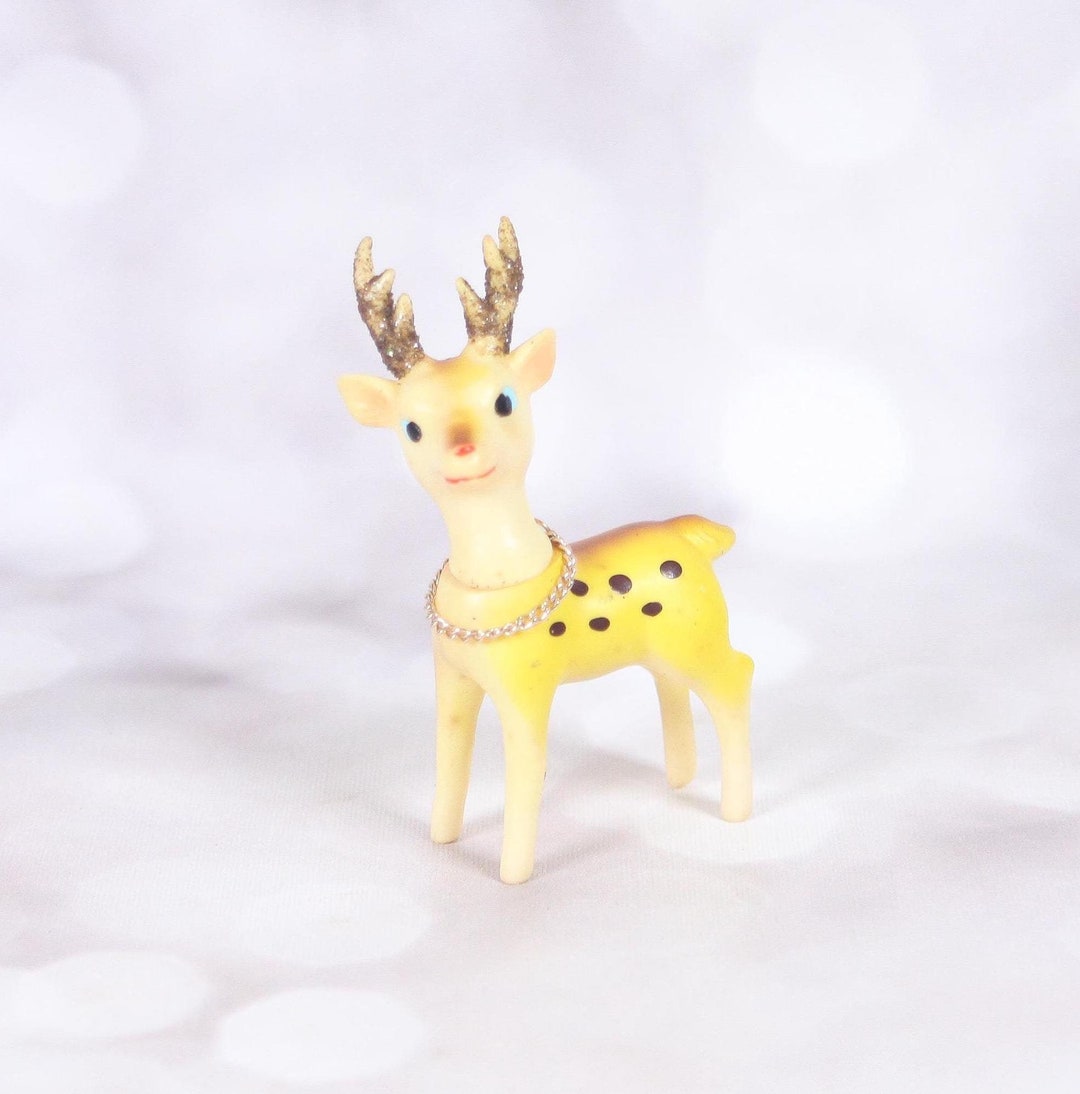 Vintage Rubber Deer With Movable Head | Plastic Fawn Deer Made in Japan ...