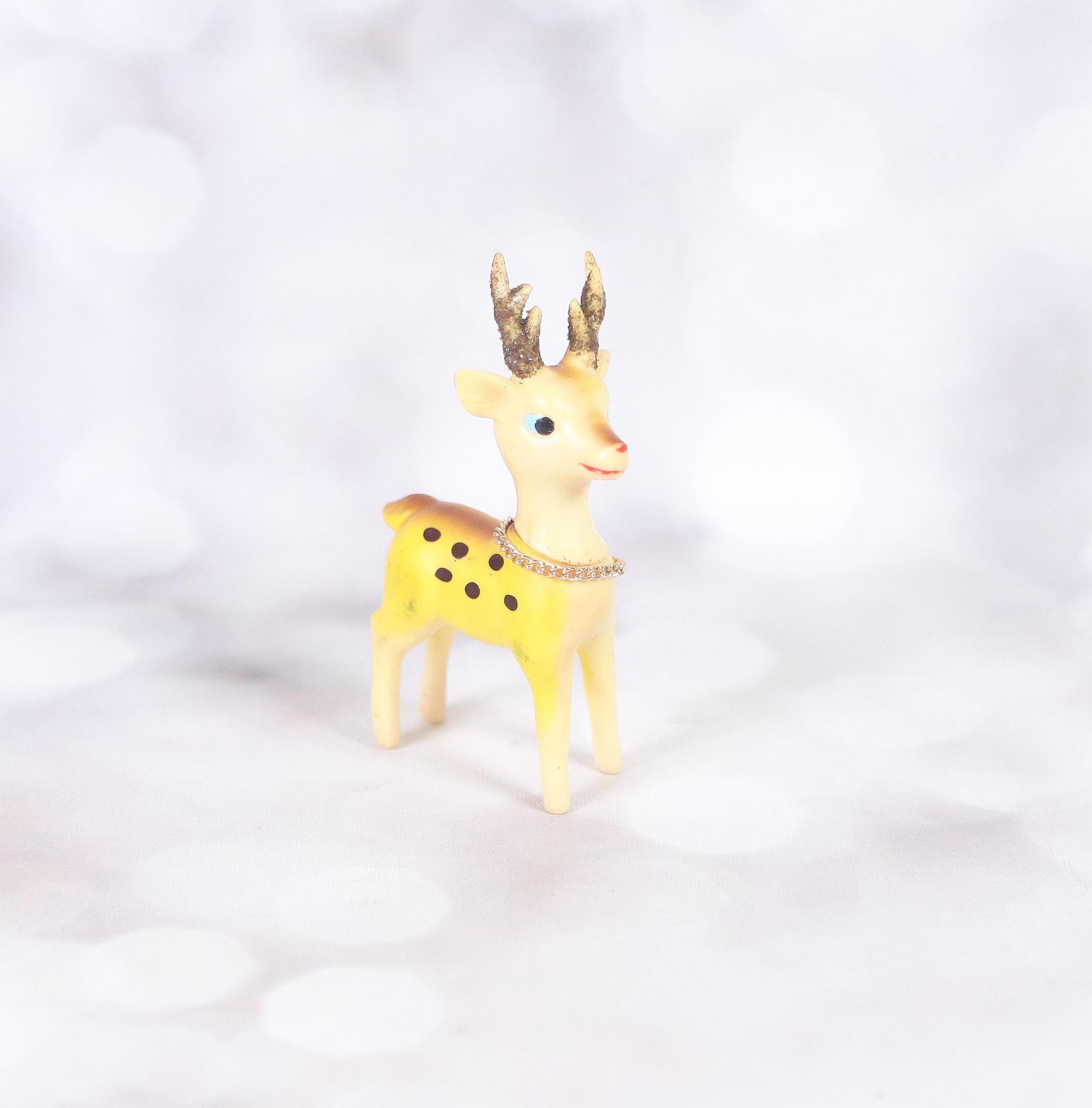 Vintage Rubber Deer With Movable Head | Plastic Fawn Deer Made in Japan ...