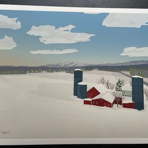 Winter Barn - Stowe, Vermont - 11x14 Print - Etsy