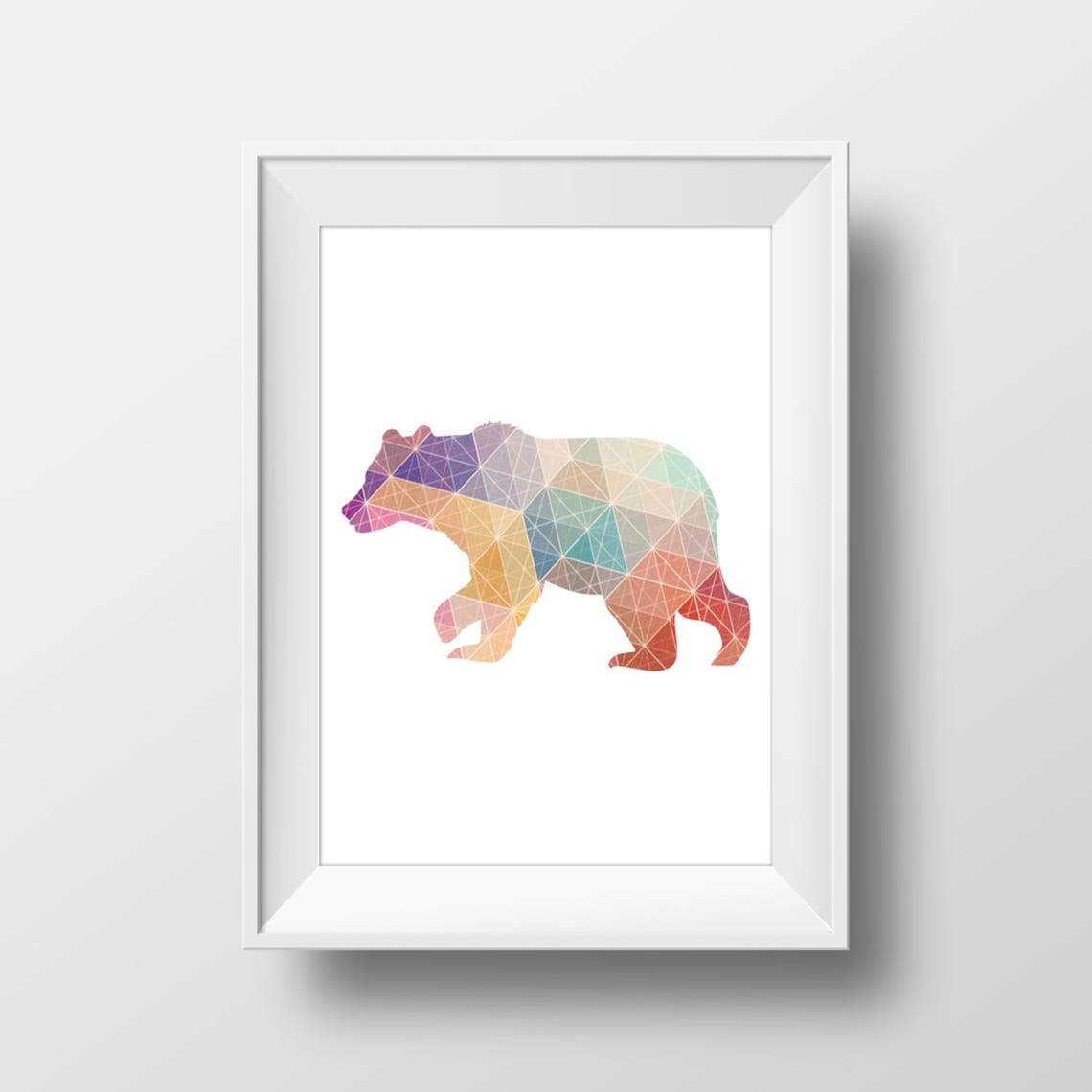 Colorful Geometric Bear Print Bear Print Bear Wall Art - Etsy