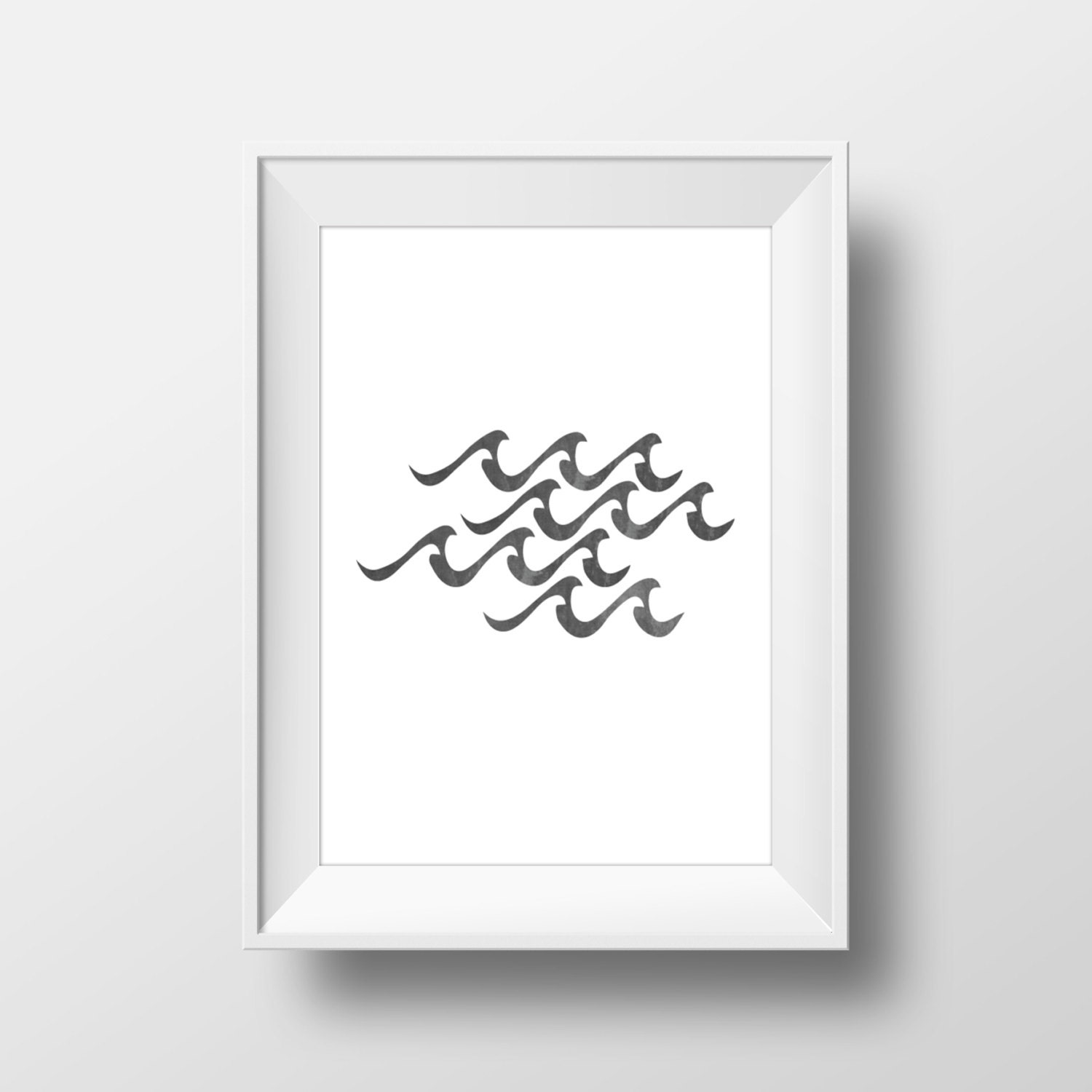 Black Waves Watercolor Print Wave Art Waves Print Ocean - Etsy