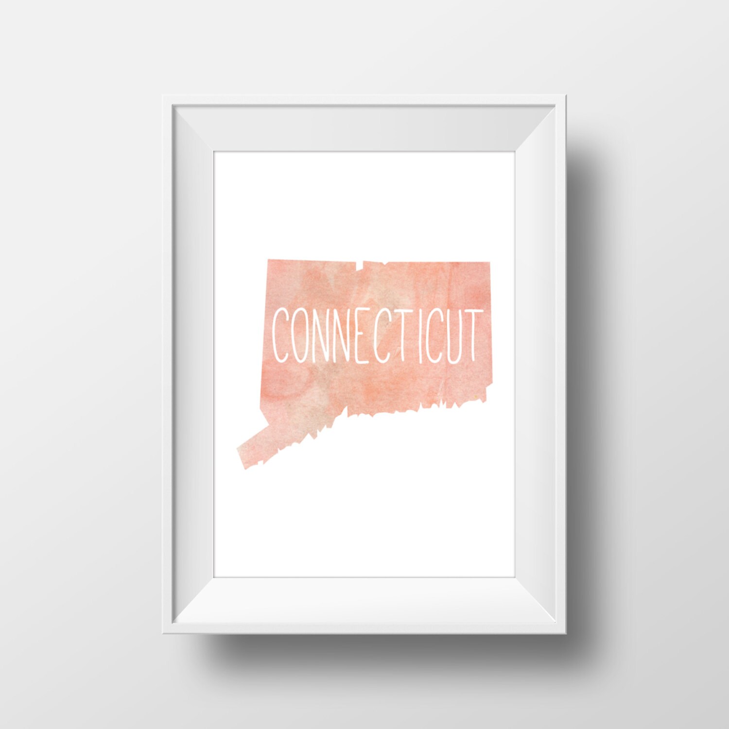 Connecticut State Pink Watercolor Printable Art, Connecticut Print ...