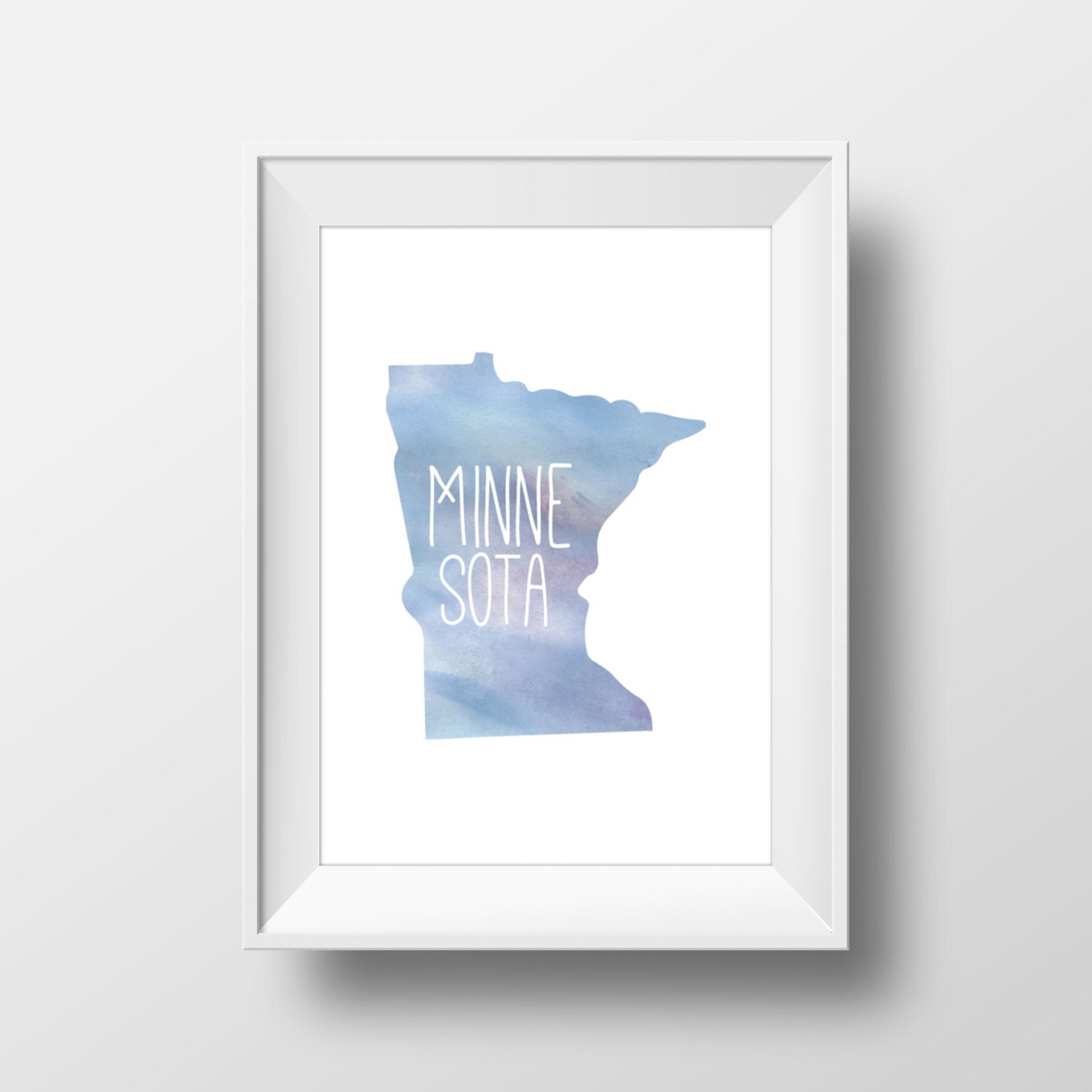 Minnesota State Blue Watercolor Printable Art, Minnesota Print ...