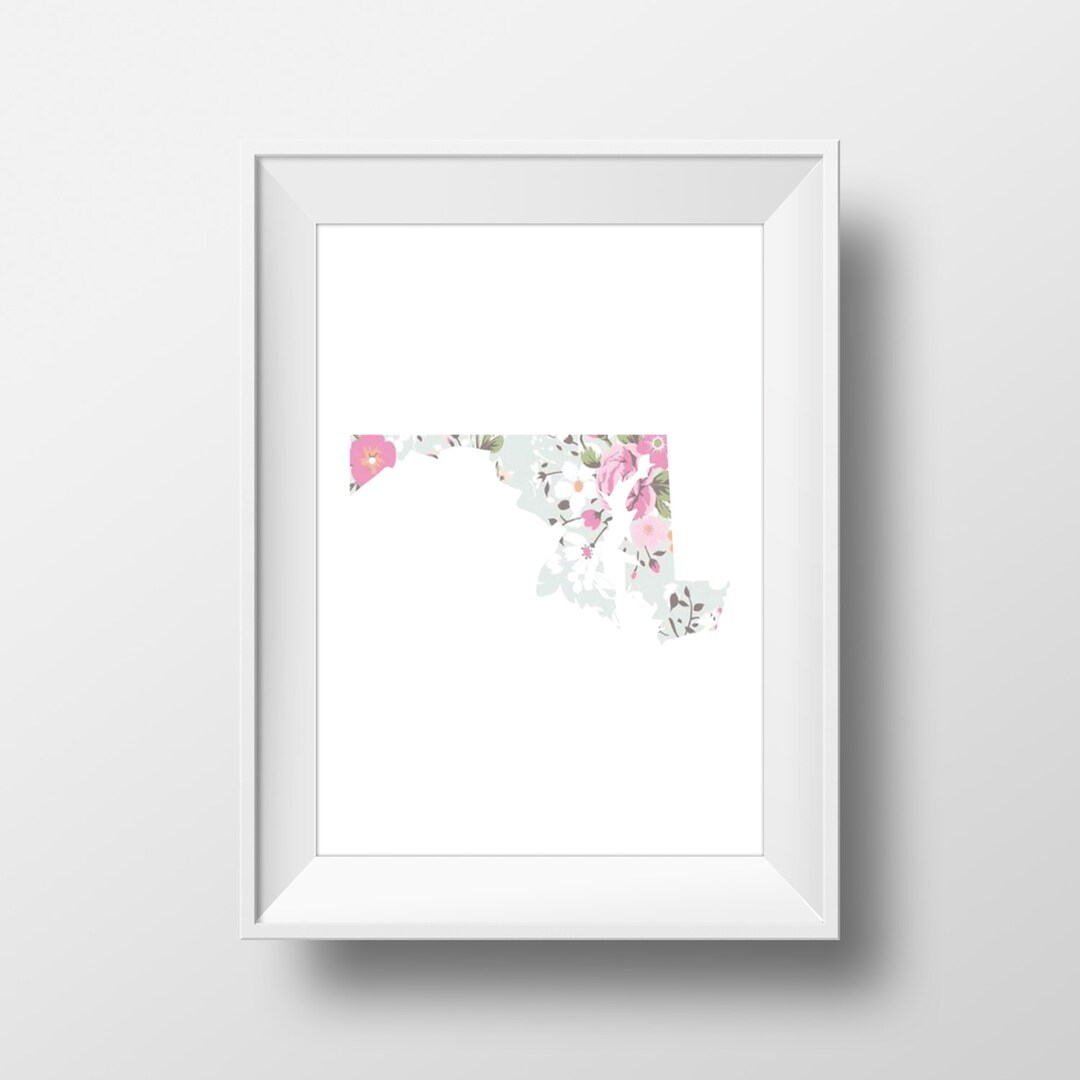 Maryland State Floral Printable Art, Maryland State Print, Maryland Art ...