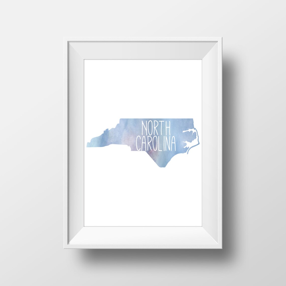 North Carolina State Blue Watercolor Printable Art, North Carolina ...
