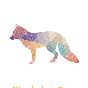 Colorful Geometric Fox Print, Fox Print, Fox Wall Art, Fox Bear ...