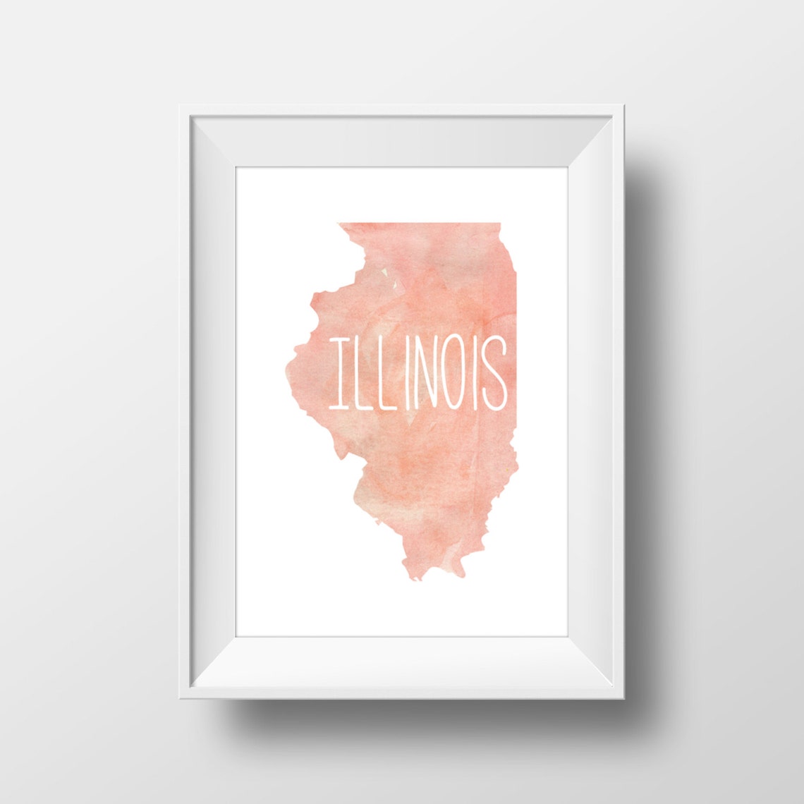 Illinois State Pink Watercolor Printable Art Illinois Print - Etsy