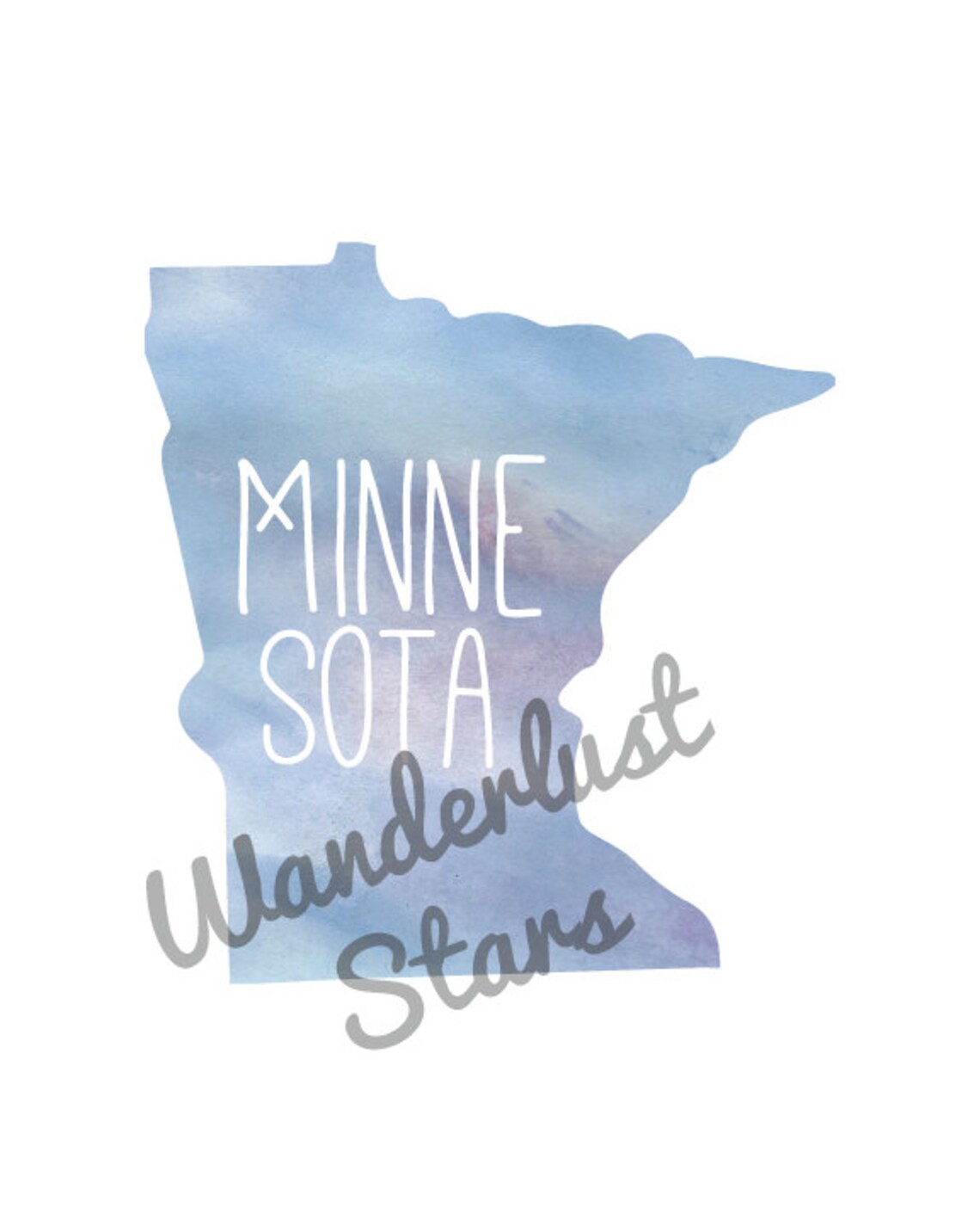 Minnesota State Blue Watercolor Printable Art, Minnesota Print ...