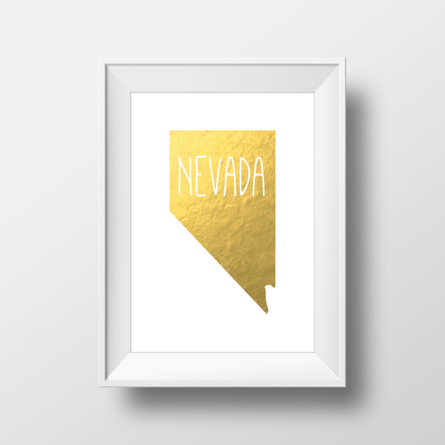 Nevada State Gold Foil Printable Art Nevada Print Nevada - Etsy