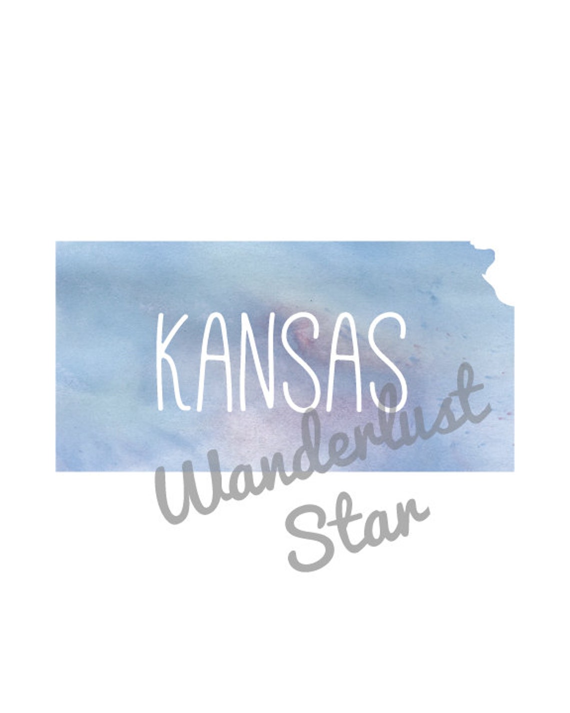 Kansas State Blue Watercolor Printable Art Kansas State - Etsy