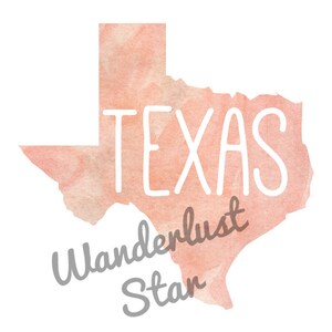 Texas State Pink Watercolor Printable Art, Texas Print, Texas Art ...