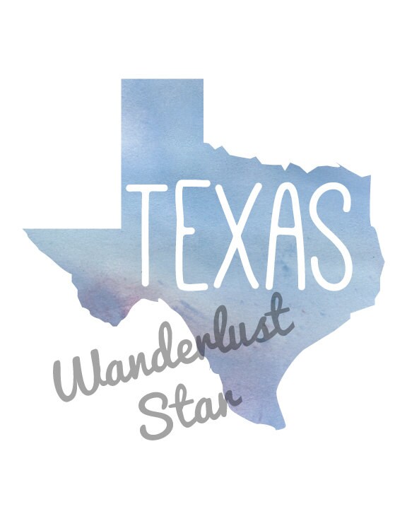 Texas State Blue Watercolor Printable Art, Texas Print, Texas Art ...