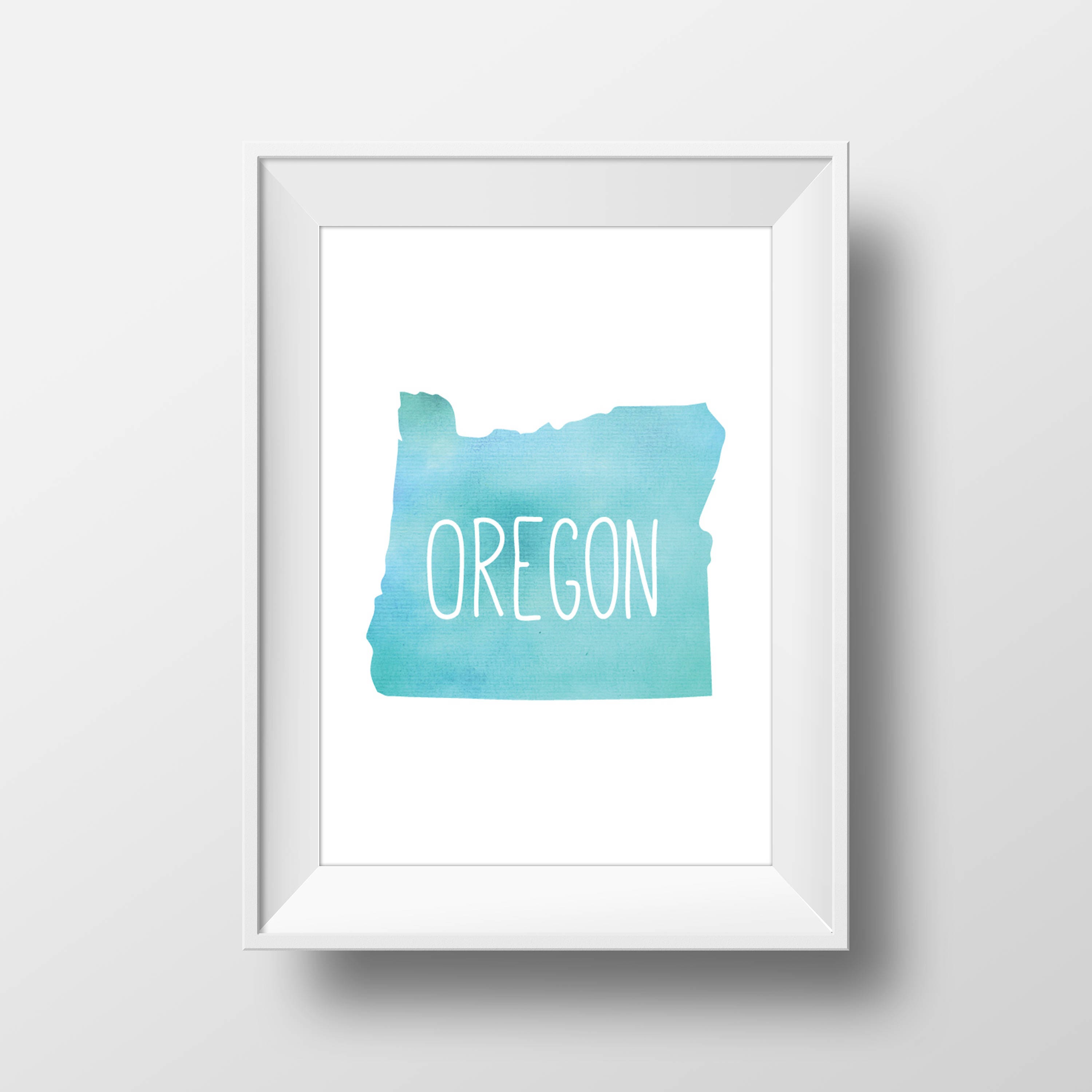 Oregon State Teal Watercolor Printable Art, Oregon State Print, Oregon ...