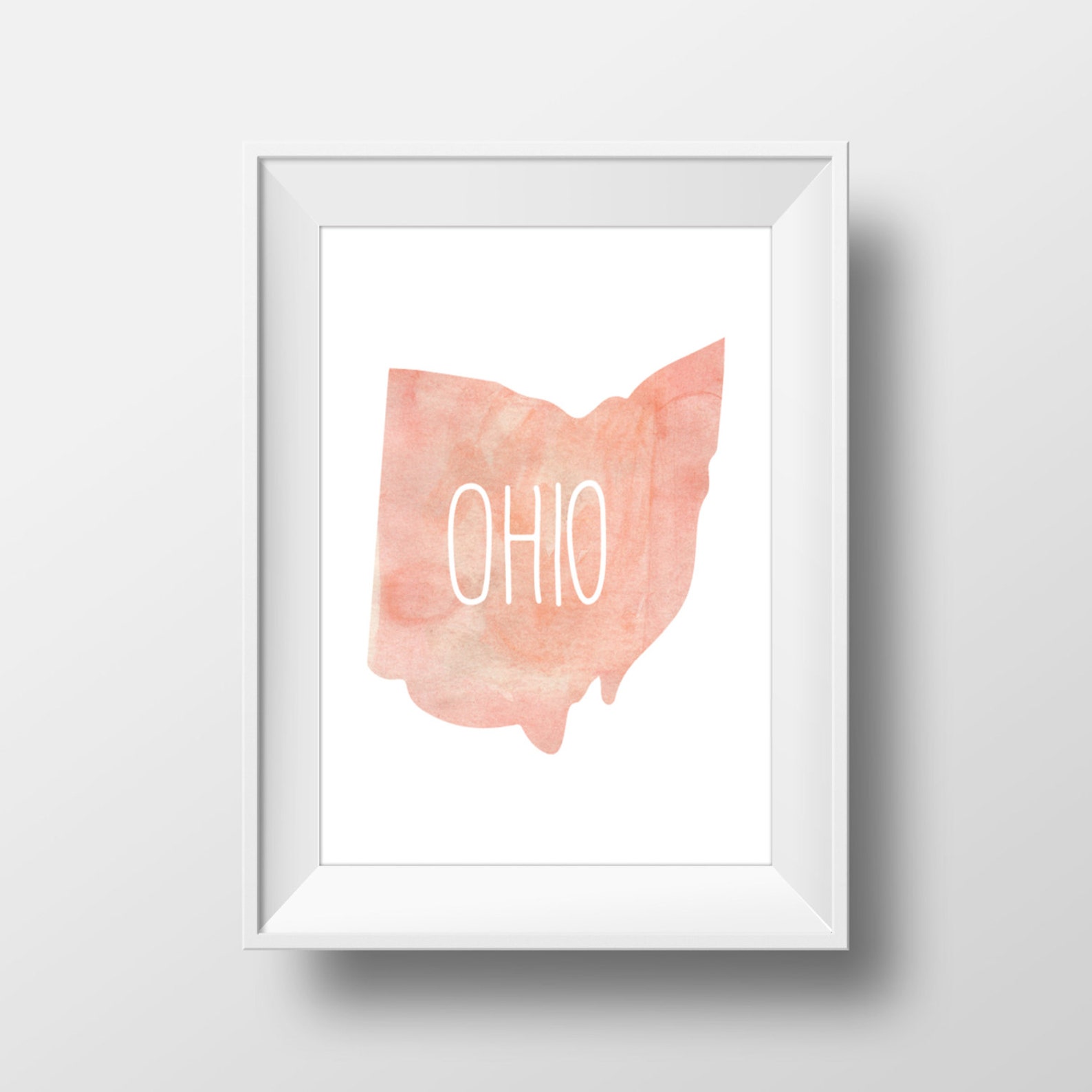 Ohio State Pink Watercolor Printable Art Ohio Print Ohio - Etsy