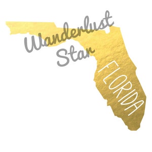 Florida State Gold Foil Printable Art, Florida Print, Florida Art ...