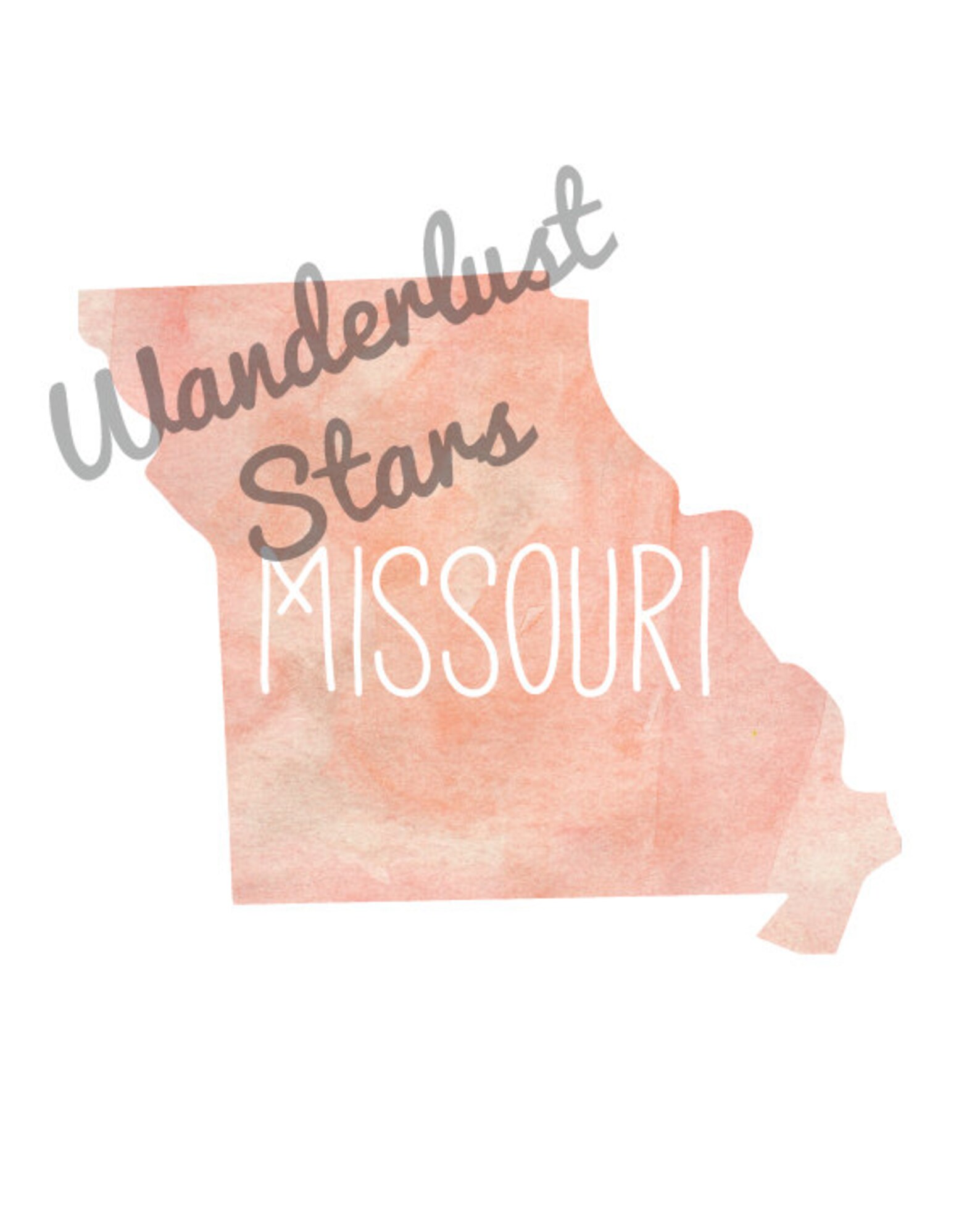 Missouri State Pink Watercolor Printable Art, Missouri Print, Missouri ...