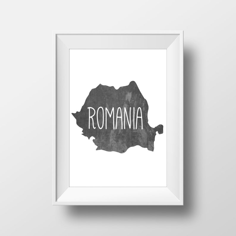 Romania Chalkboard Printable Art Romania Print Romania Art - Etsy