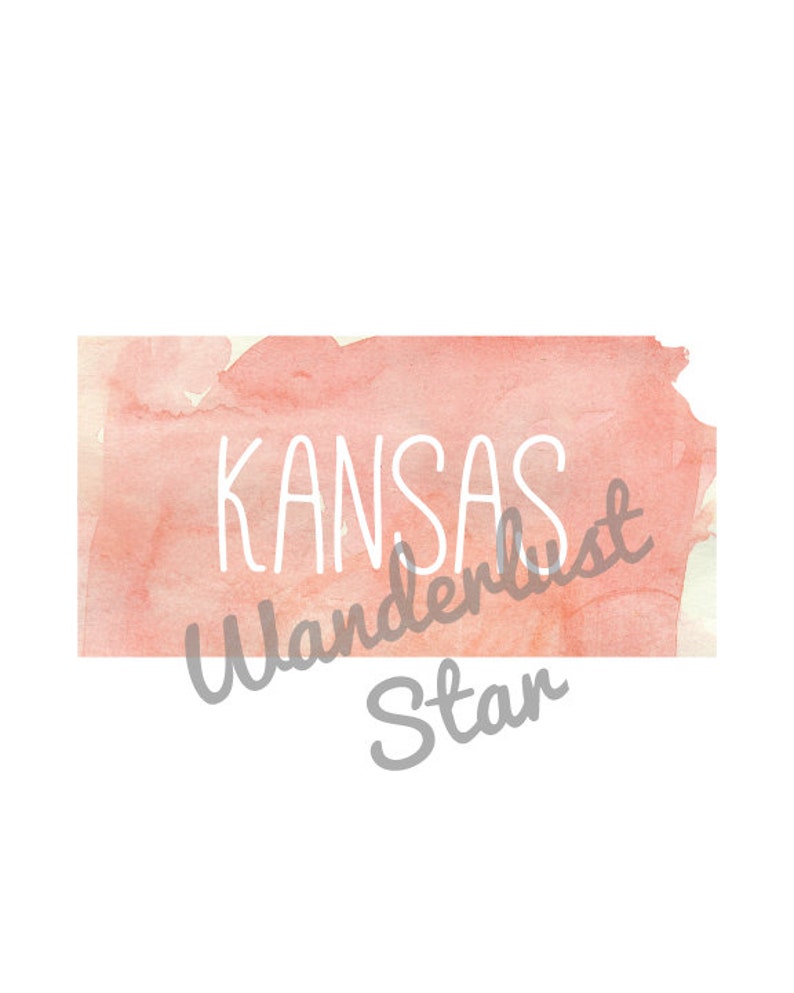 Kansas State Pink Watercolor Printable Art Kansas State - Etsy