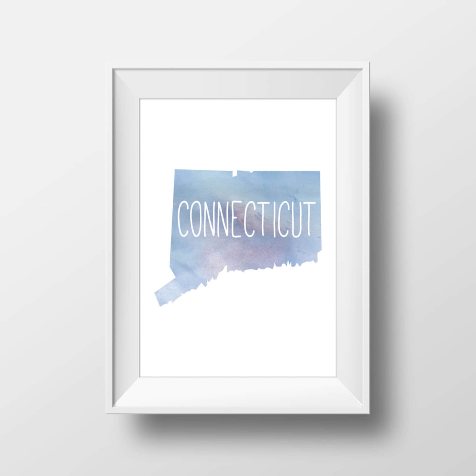 Connecticut State Blue Watercolor Printable Art Connecticut - Etsy
