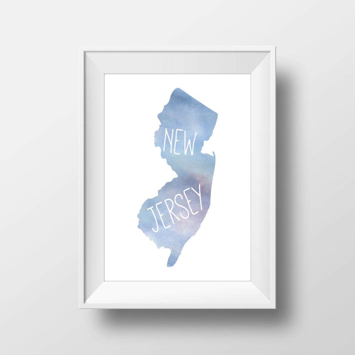 New Jersey State Blue Watercolor Printable Art New Jersey - Etsy