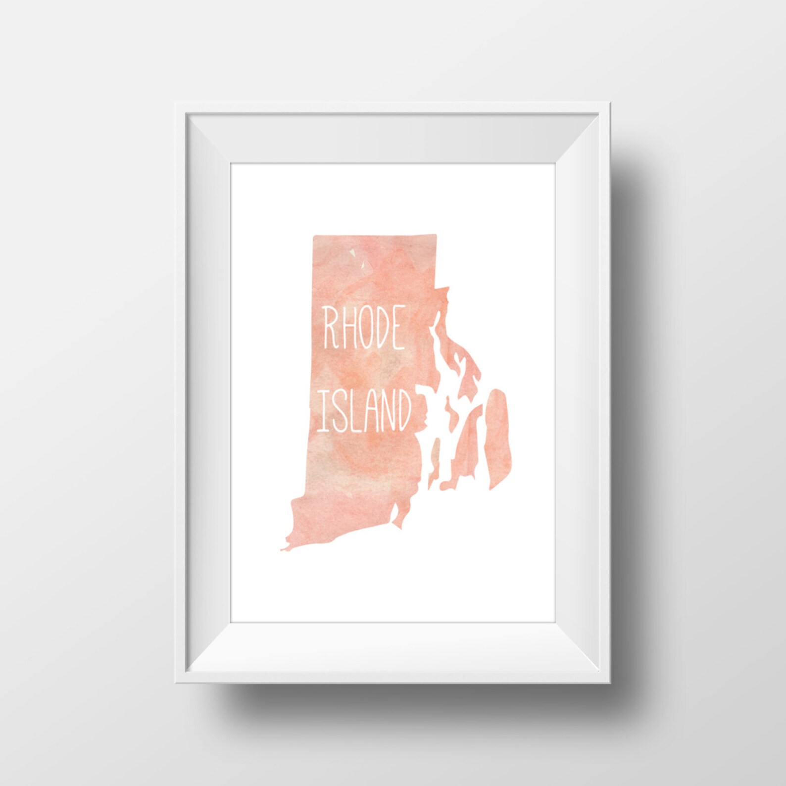 Rhode Island State Pink Watercolor Printable Art, Rhode Island Print ...