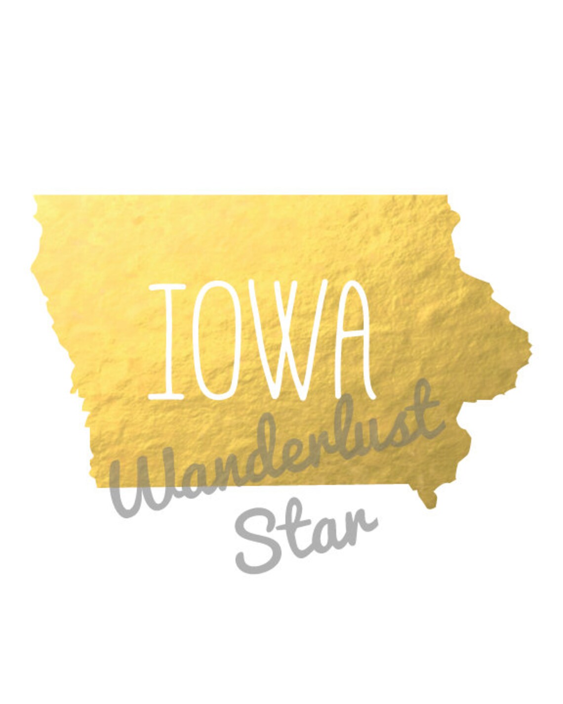 Iowa State Gold Foil Printable Art Iowa Print Iowa Art - Etsy