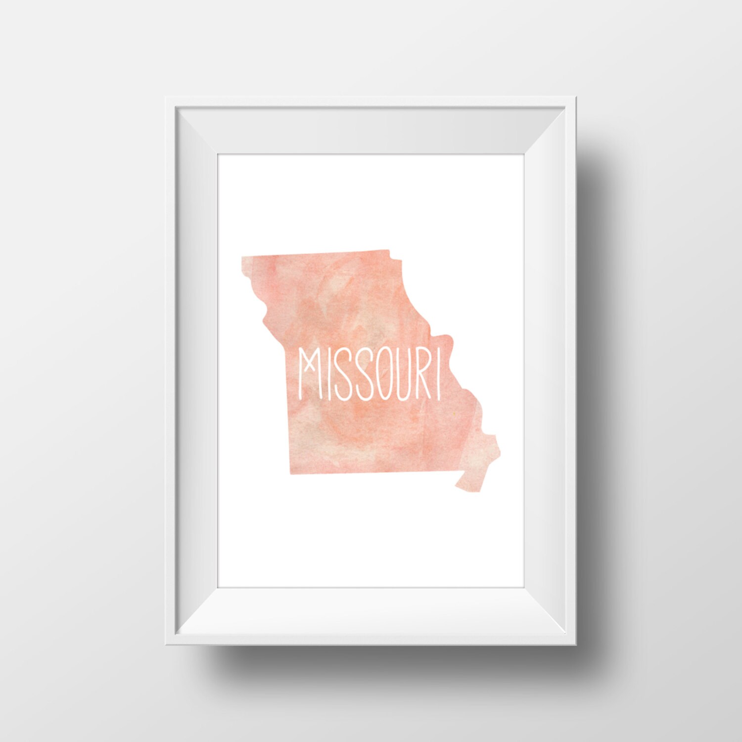 Missouri State Pink Watercolor Printable Art, Missouri Print, Missouri ...