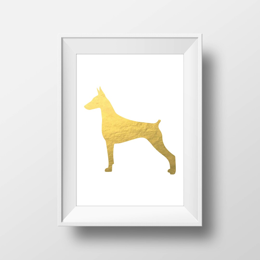 Gold Foil Doberman Print, Doberman Print, Doberman Art, Dog Decor, Dog ...