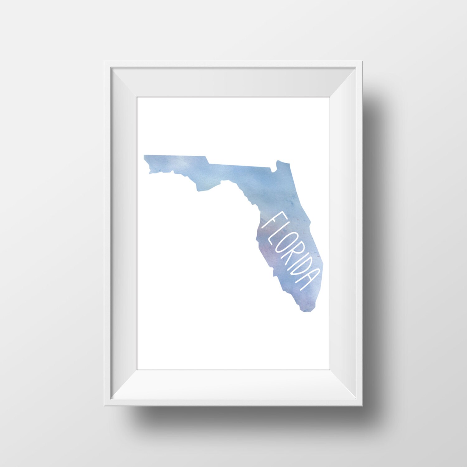 Florida State Blue Watercolor Printable Art Florida Print - Etsy