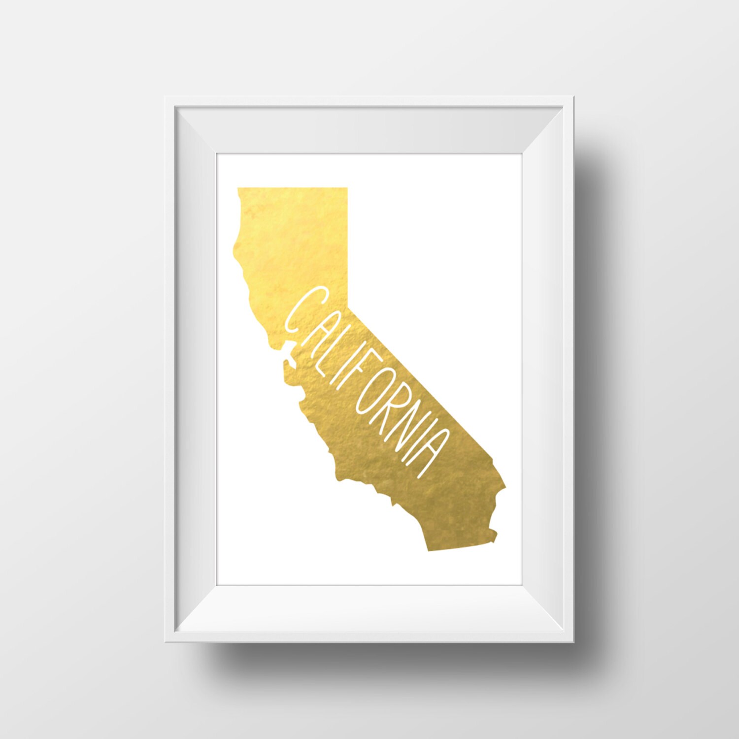 California State Gold Foil Printable Art California Print - Etsy