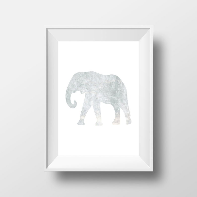 Grey Watercolor Elephant Printable, Elephant Print, Elephant Wall Art ...