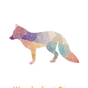 Set of 4 Wild Forest Animals Print Geo Animal Print Fox - Etsy