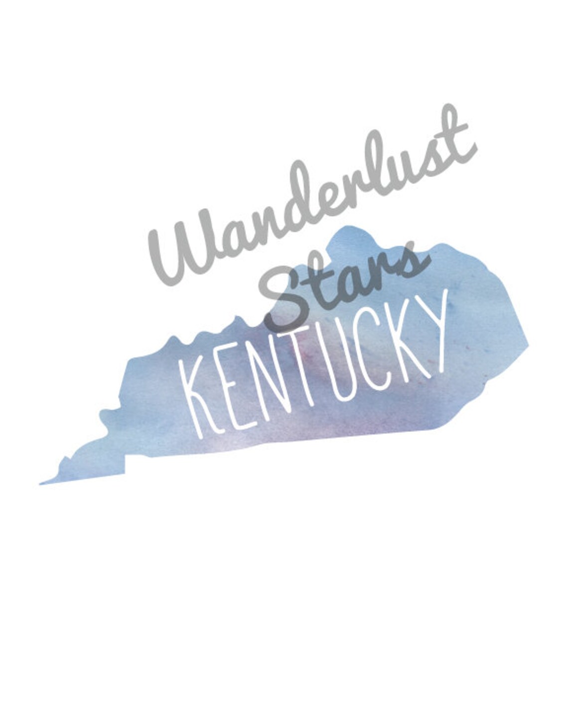 Kentucky State Blue Watercolor Printable Art, Kentucky State Print ...