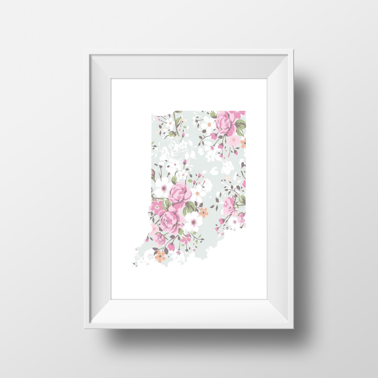 Indiana State Floral Printable Art, Indiana Print, Indiana Art, Modern ...