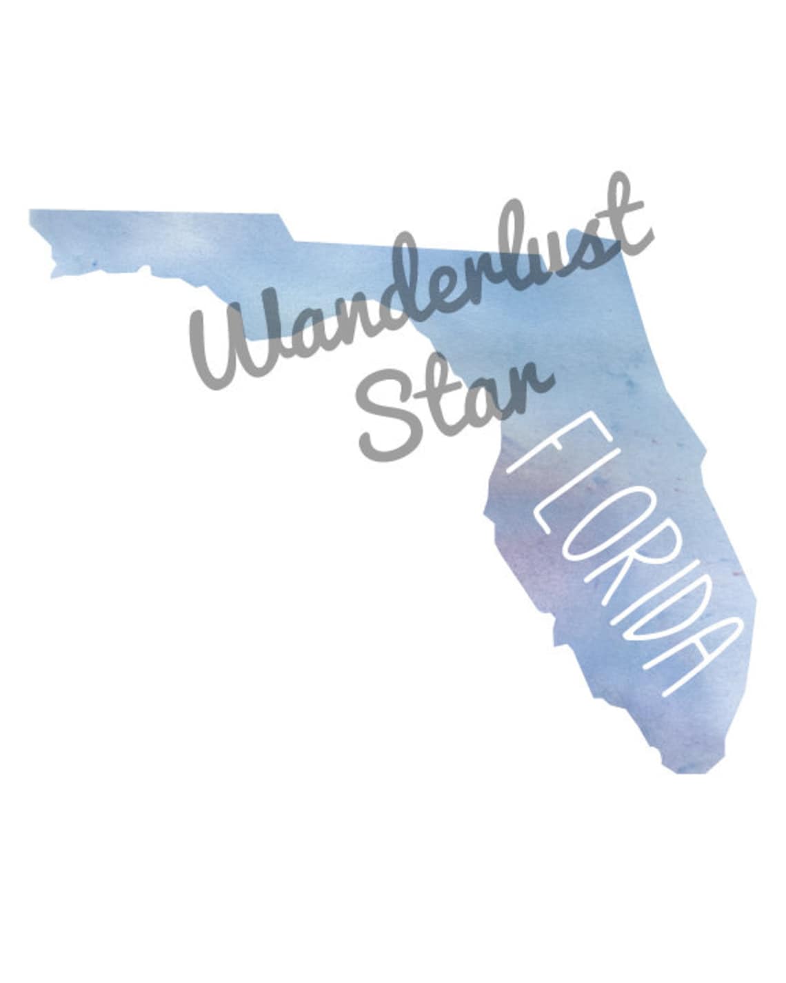 Florida State Blue Watercolor Printable Art Florida Print - Etsy