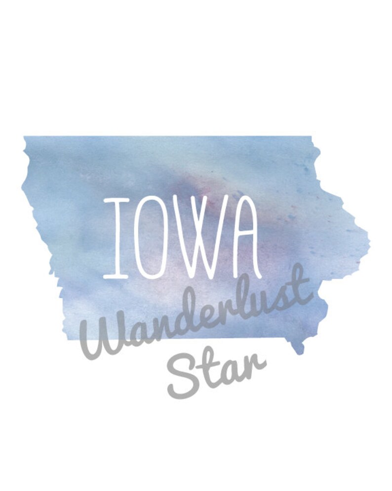Iowa State Blue Watercolor Printable Art, Iowa Print, Iowa Art, Modern ...