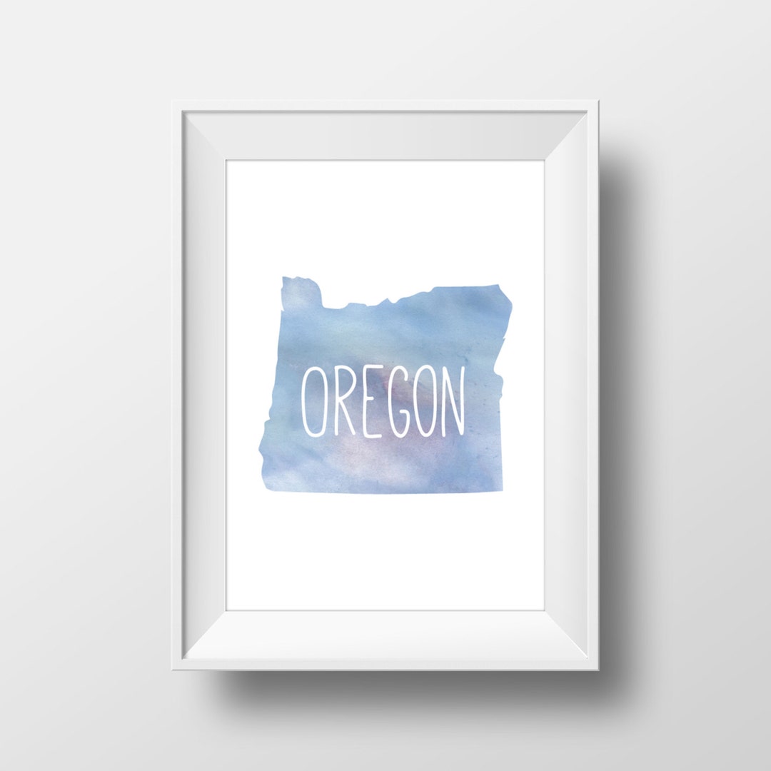 Oregon State Blue Watercolor Printable Art, Oregon State Print, Oregon ...