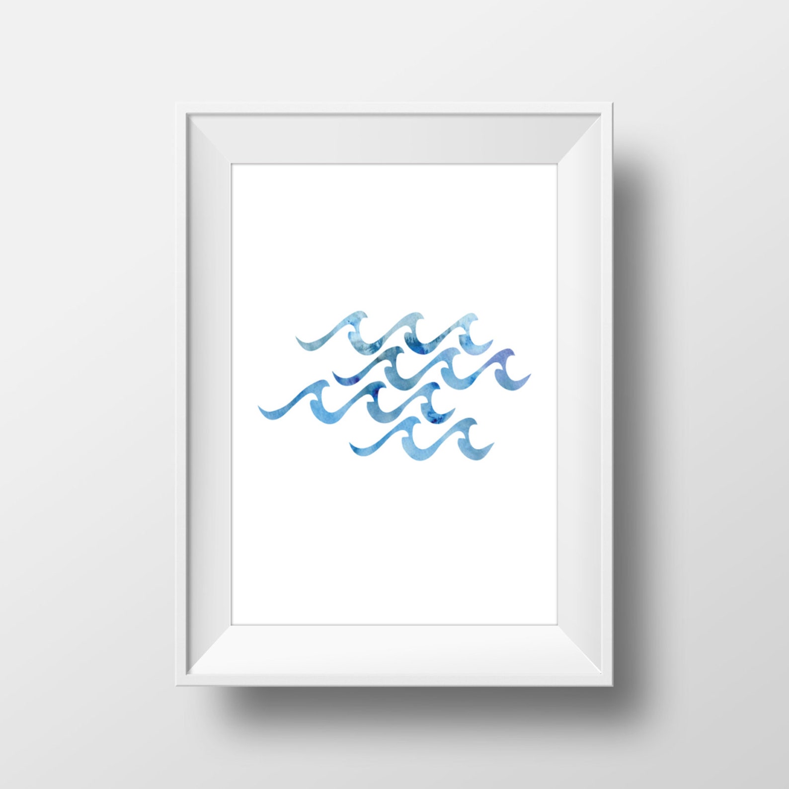 Blue Waves Watercolor Print, Wave Art, Waves Print, Ocean Art, Beach ...